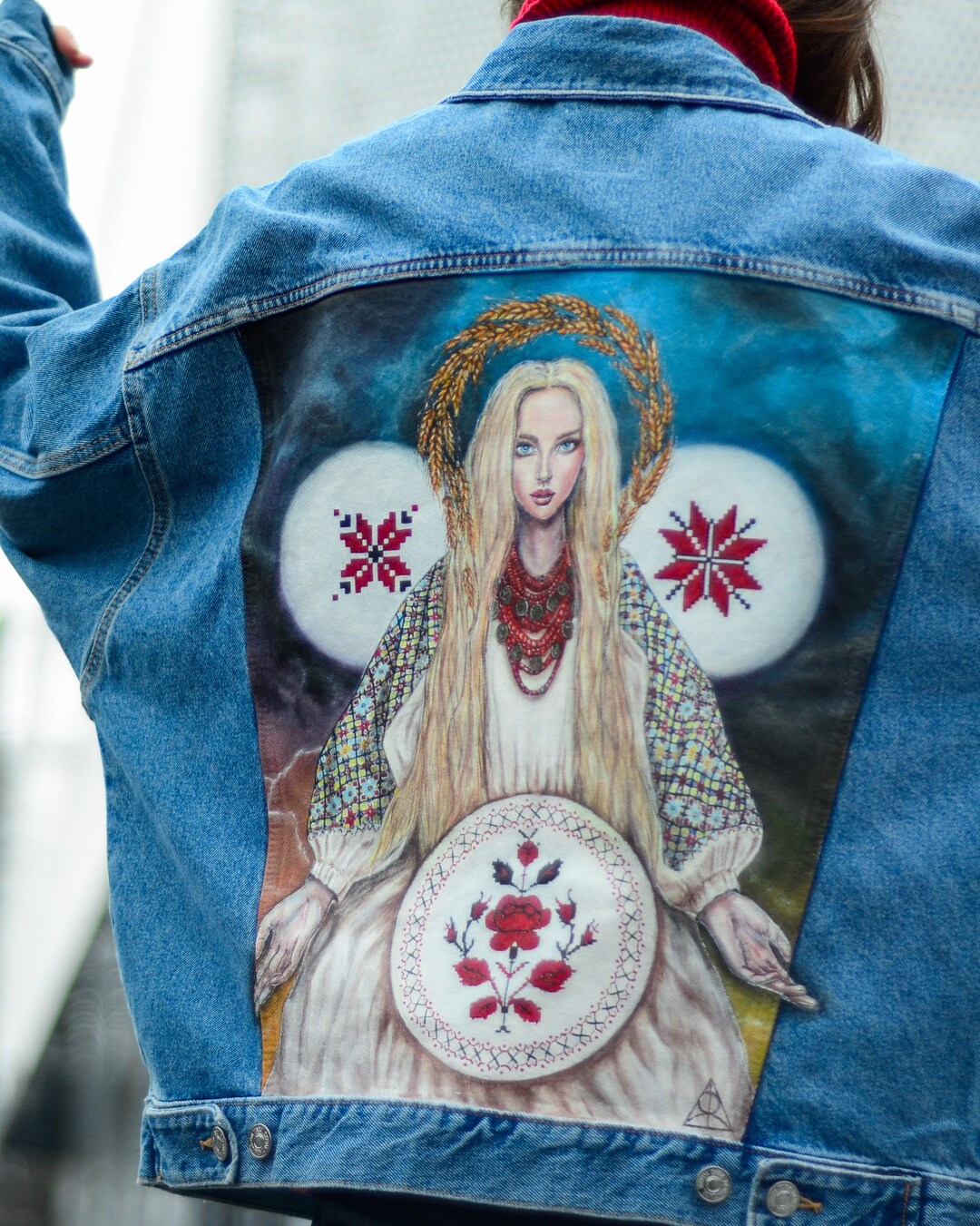 Custom Painted Denim Jacket for Her. Jean Jacket for My Valentine ...