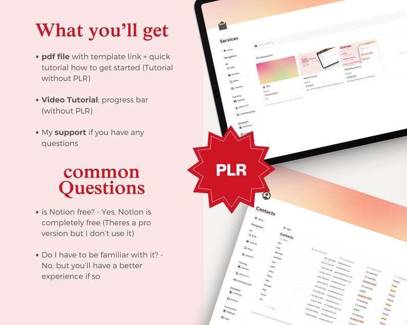 Notion PLR Business Hub Template for Freelancer | Task Manager ...