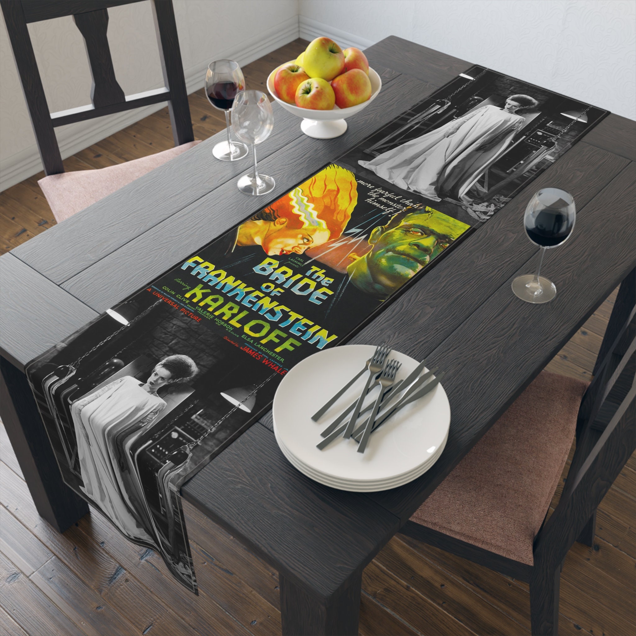 Bride of Frankenstein Table Runner (cotton, Poly) Classic/horror/gift ...