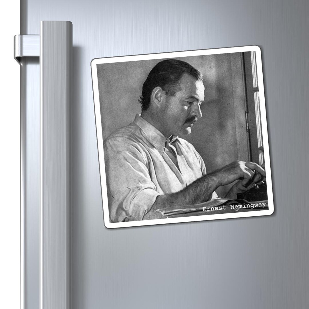 Ernest Hemingway at Work Magnet (3 Sizes) Literary/icon/fridge/gift ...
