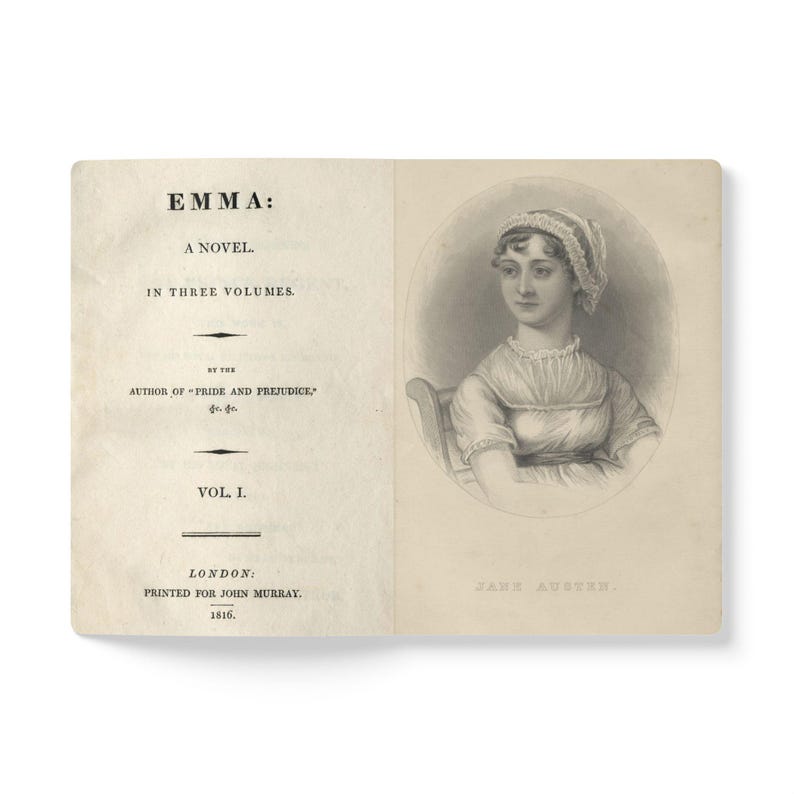 Jane Austen Softcover Journal Vintage/illustration/first Edition/writer ...