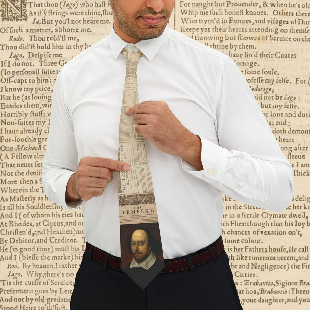 Shakespeare 1st Folio Necktie Literary/tie/play/theater/stage/formal ...