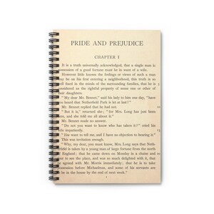Jane Austen Pride and Prejudice Page One Spiral Notebook - Ruled Line ...
