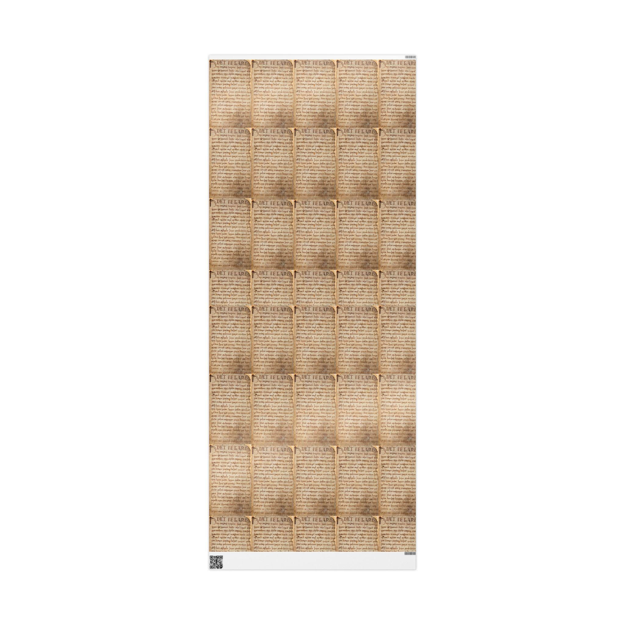 Beowulf Original Manuscript Wrapping Paper Vintage/old English/gift ...