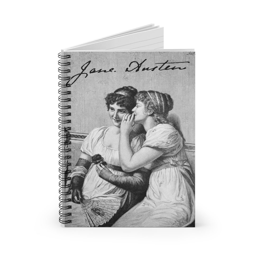 Jane Austen "whispers" Signed Spiral Notebook - Ruled Line Literary ...