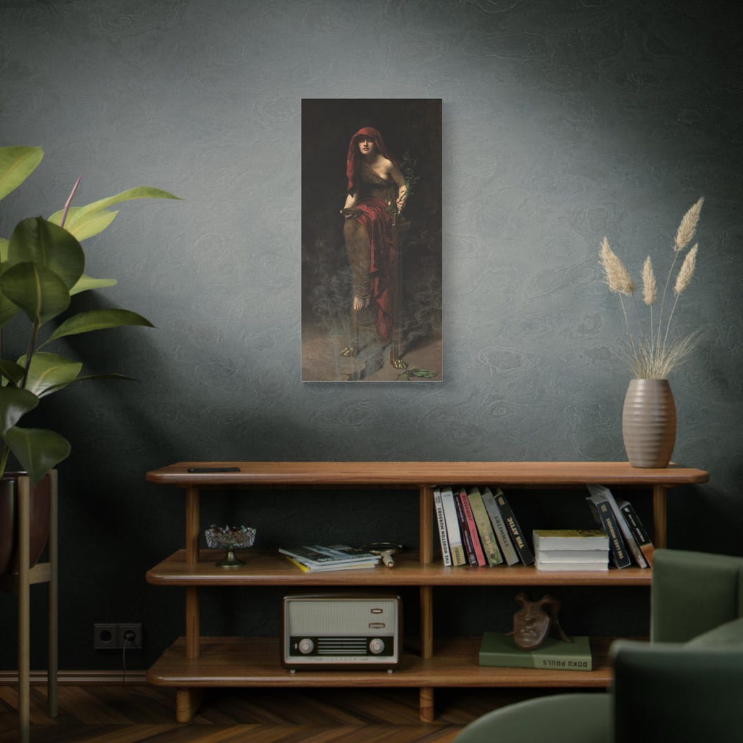 Priestess of Delphi Stretched Matte Canvas Collier/painting/ancient ...