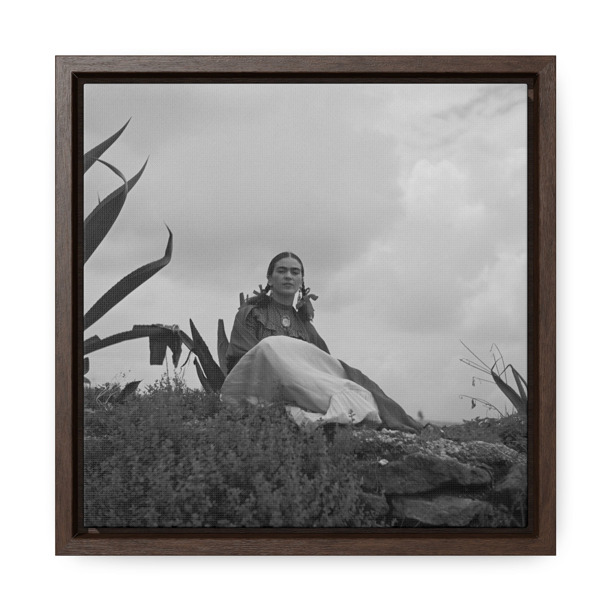 Frida Kahlo Seated Next to an Agave Gallery Canvas Wraps - Etsy