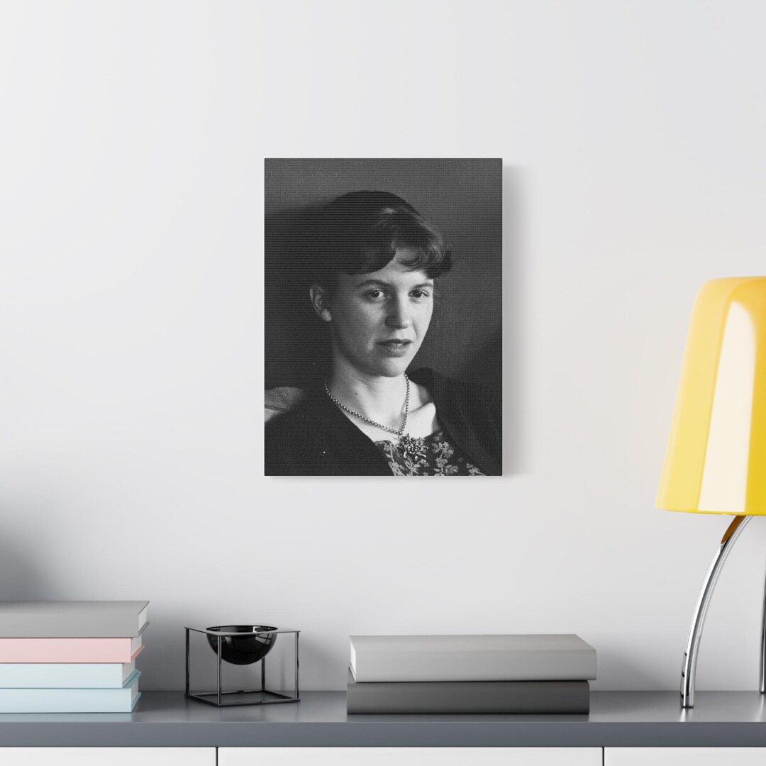 Sylvia Plath Portrait Stretched Matte Canvas Print Literary/poetry ...