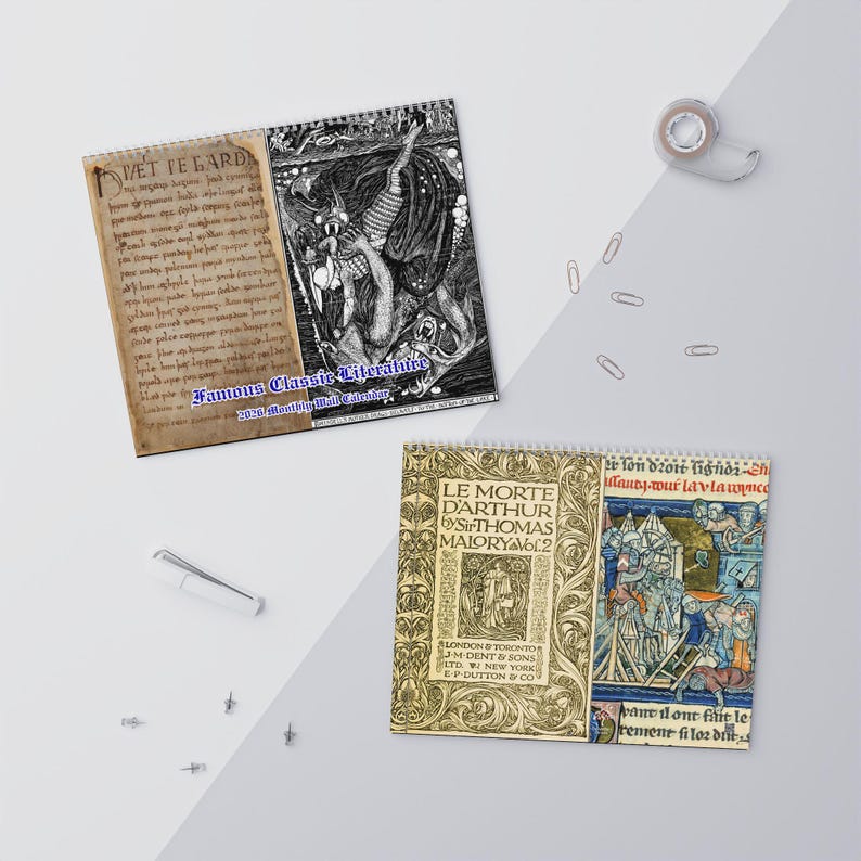 Famous Classic Literature 2026 Monthly Wall Calendar - Literary, Author ...