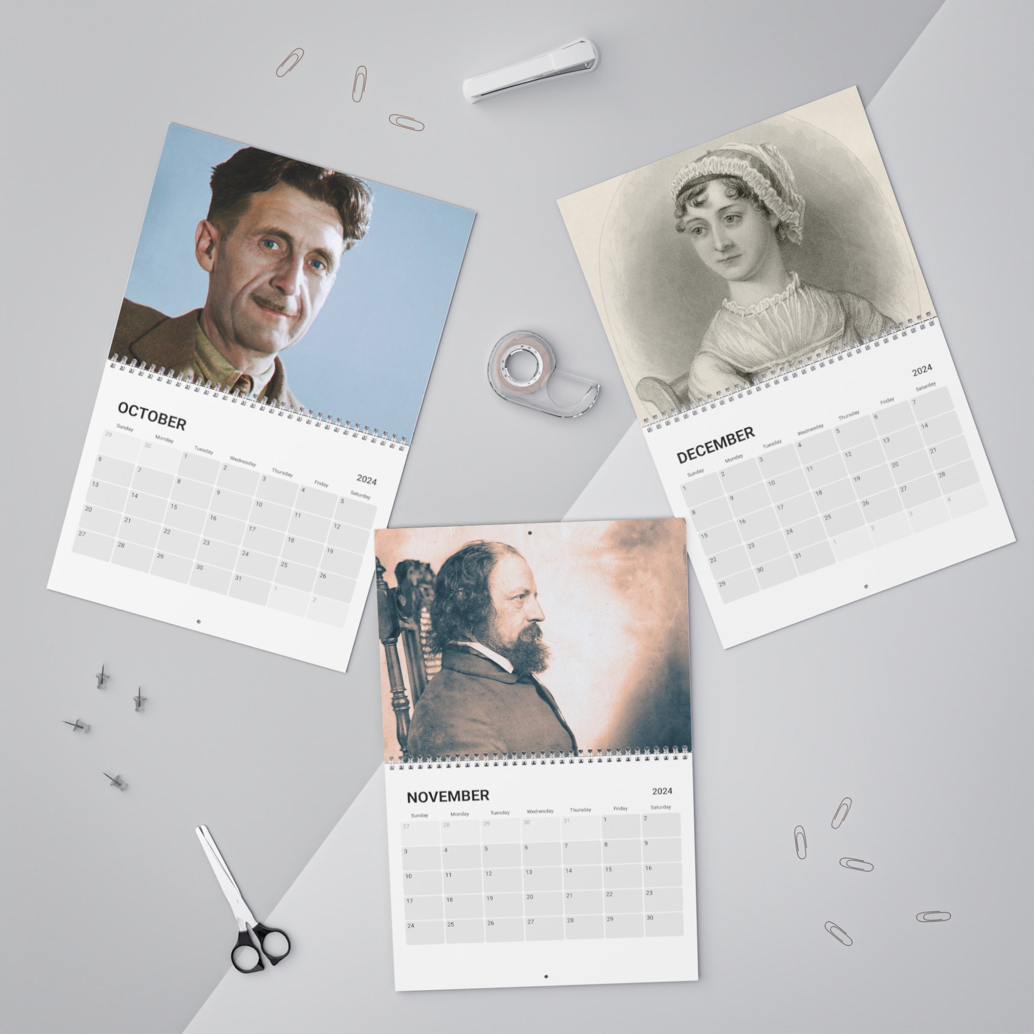 Famous Writers and the Writing Life Calendar 2024, Vintage Calendar ...