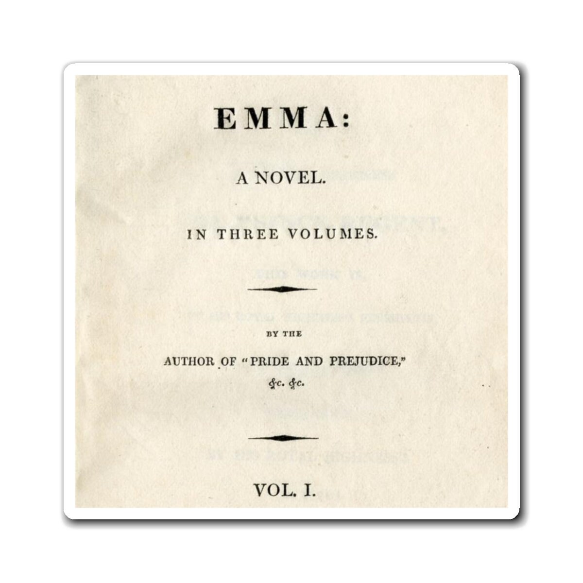 Emma Title Page 1st Edition Magnets 3 Sizes Jane Austen/literary/writer ...