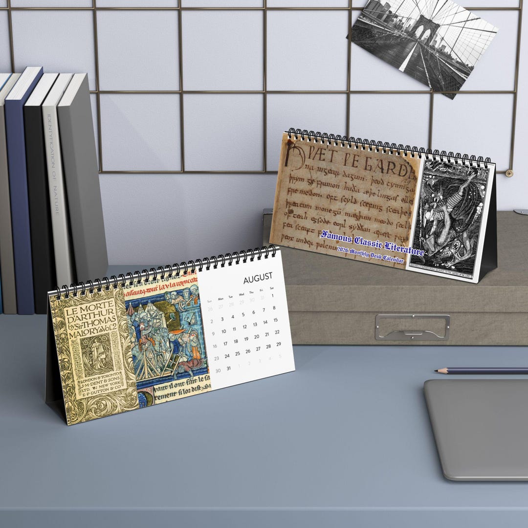 Famous Classic Literature 2026 Monthly Desktop Calendar - Author ...