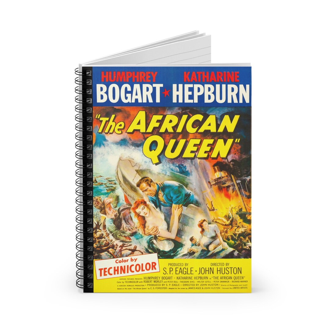 The African Queen Poster Spiral Notebook - Ruled Line Hollywood/movie ...