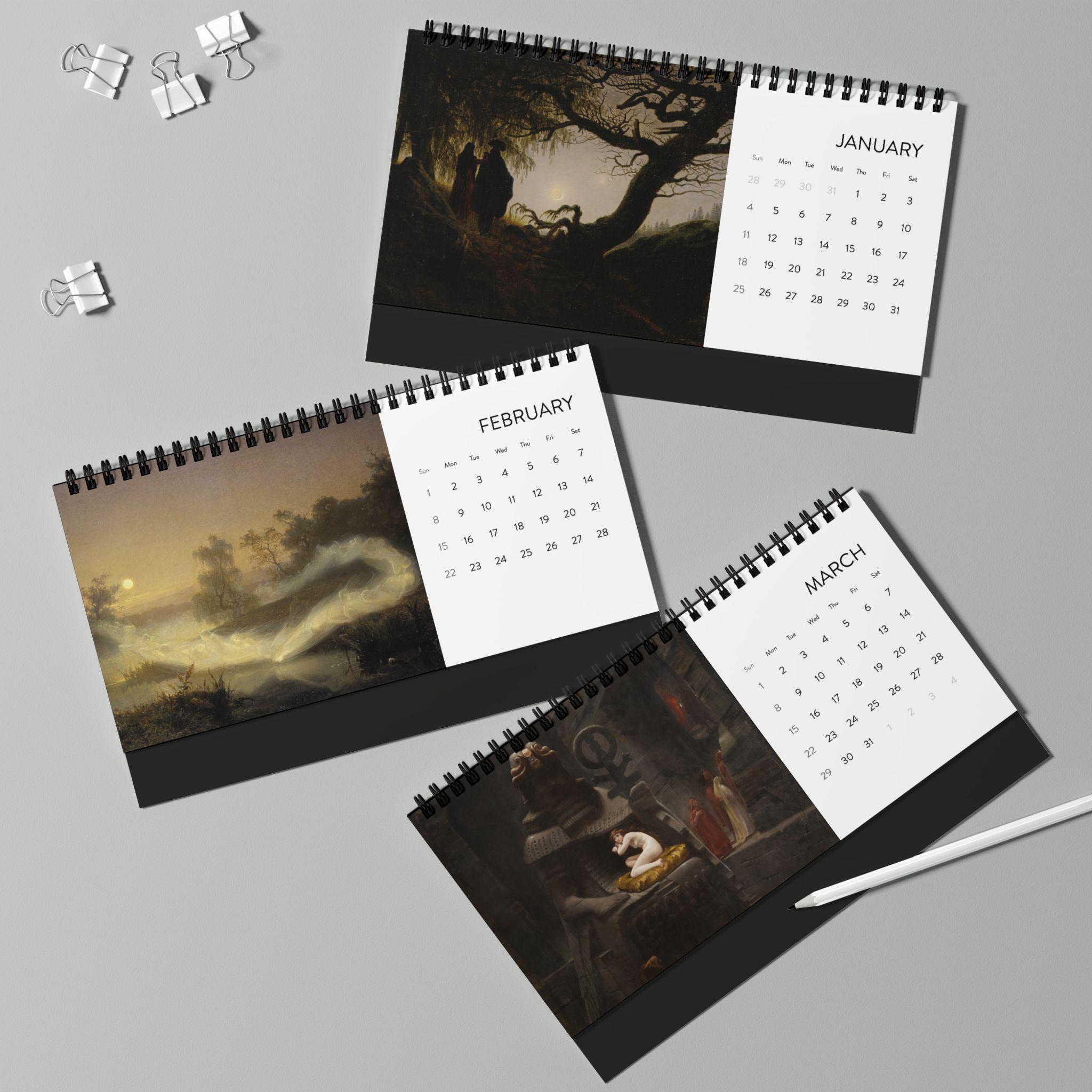 Literary Hauntings 2026 Monthly Desktop Calendar - Vintage, Author ...