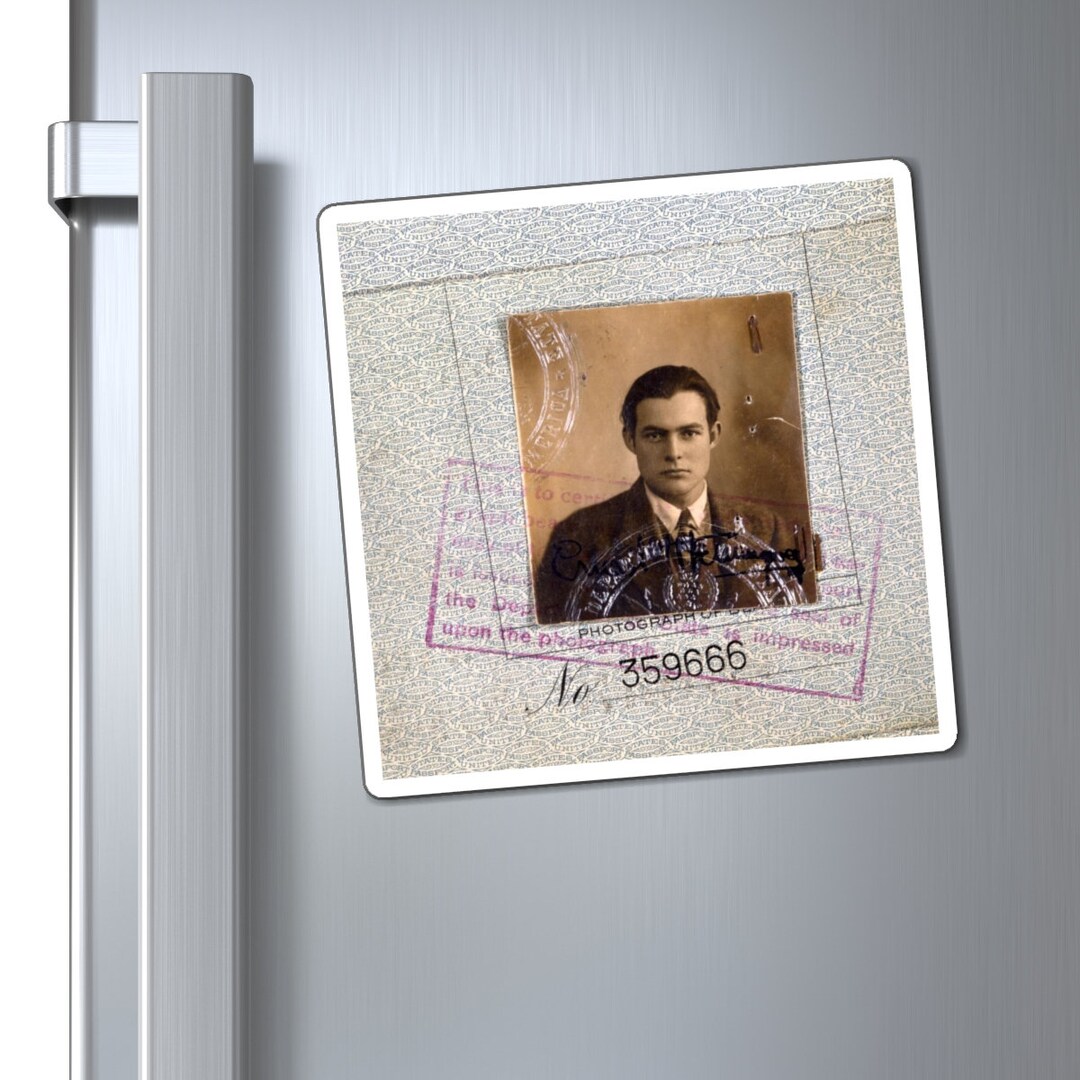 Hemingway Passport Photo Magnets Literary/writer/author/classic/student ...