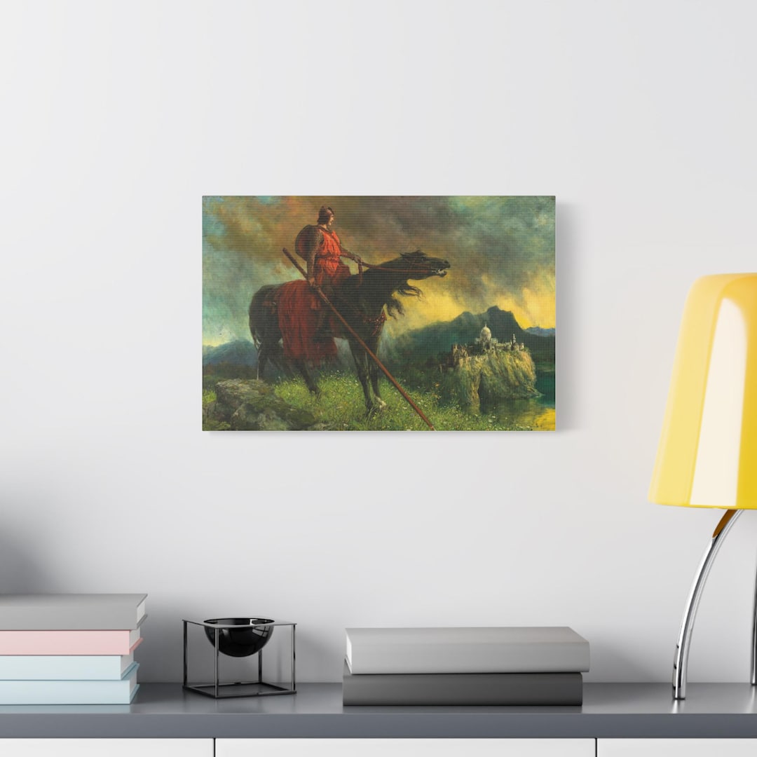 Parsifal on the Way to the Grail Castle Stretched Matte Canvas Painting ...