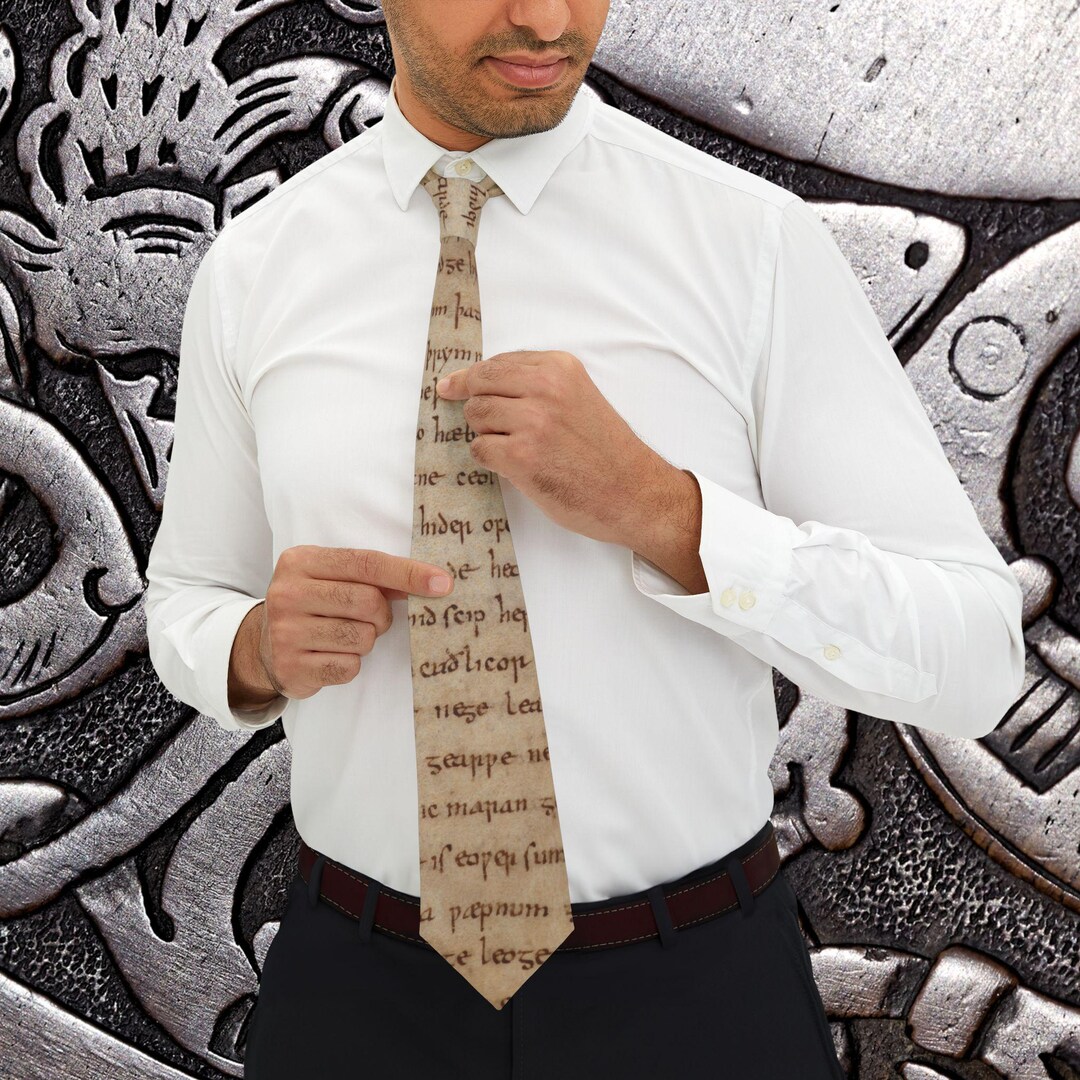 Beowulf Text (nowell Codex) Necktie - Vintage/literary/gift/scholar ...