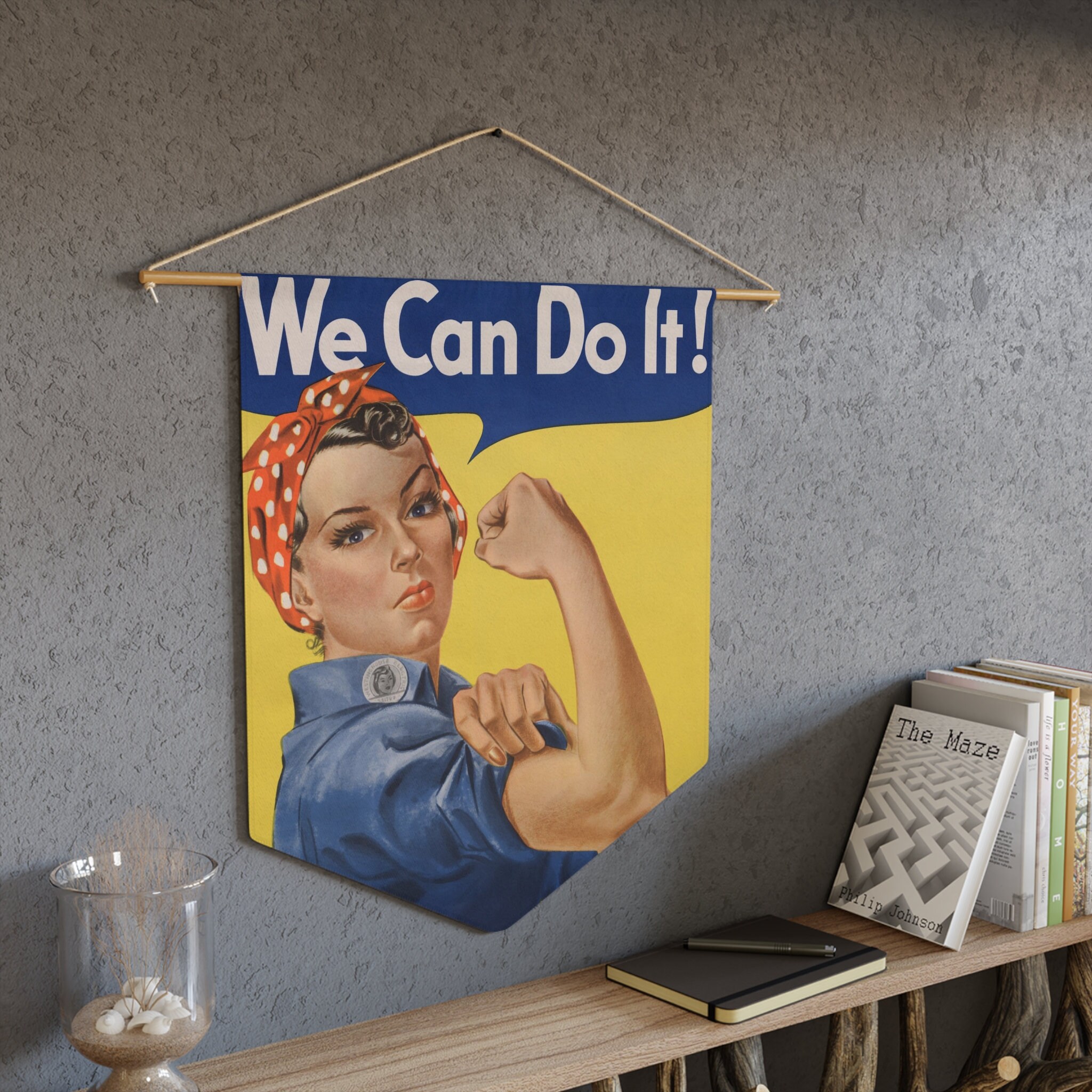 Rosie the Riveter Pennant Poster/ww2/history/women/factory/vintage/gift ...