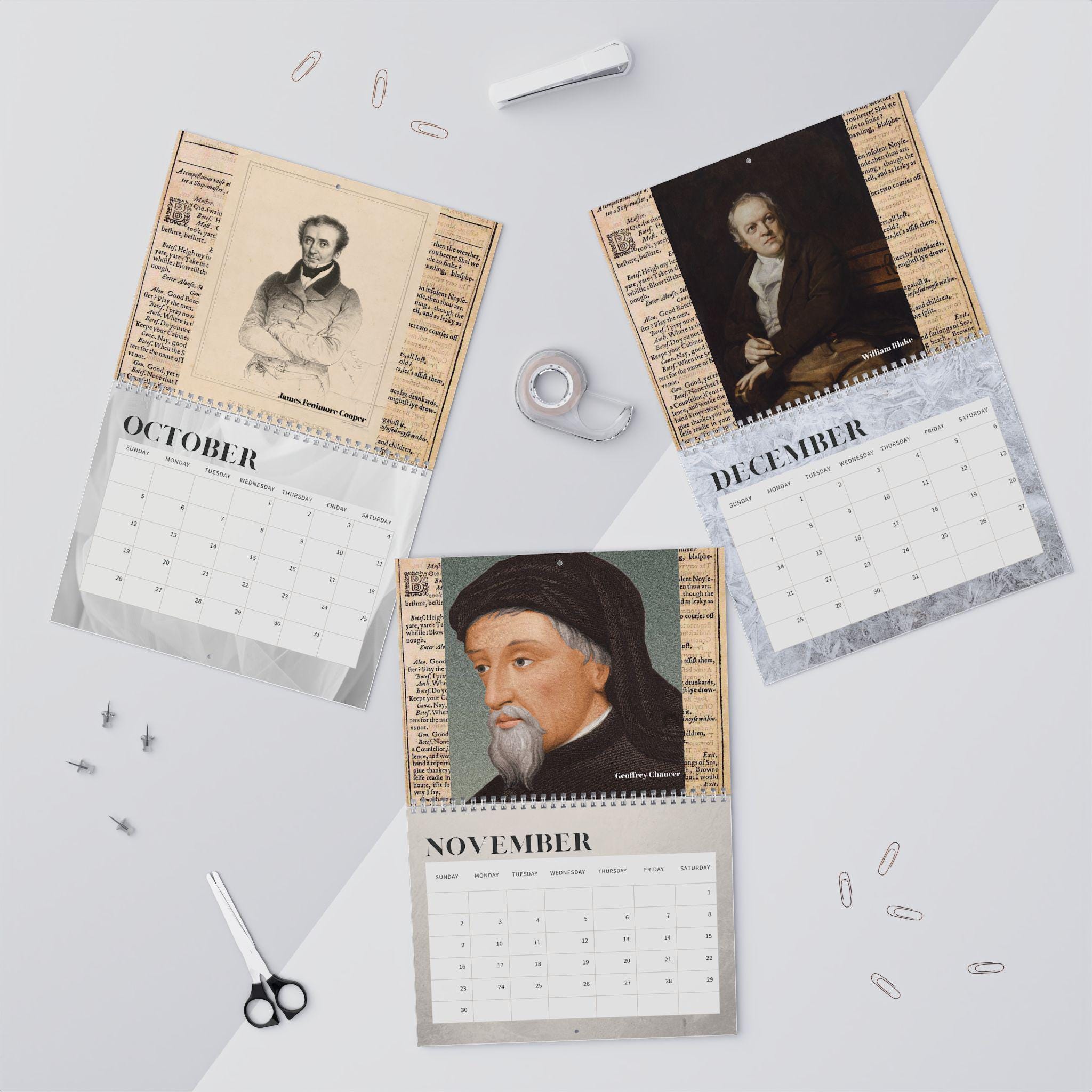 Great Writers (#4) 2025 Wall Calendar Literary/novel/classic/poetry ...