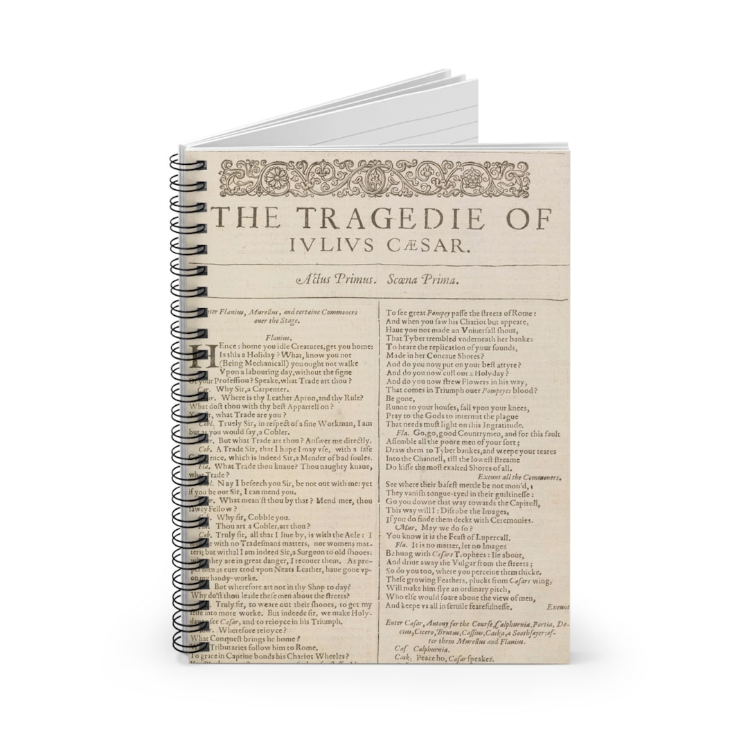 Julius Caesar Title Page 1st Folio Spiral Notebook - Ruled Line ...