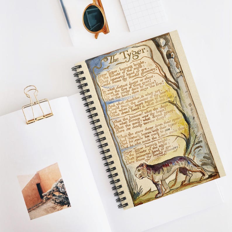 William Blake's 'the Tyger' Spiral Notebook Writer/journal/author/gift ...
