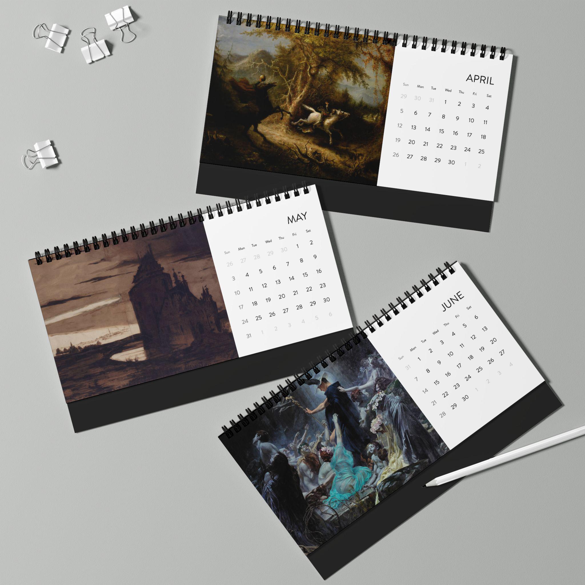 Literary Hauntings 2026 Monthly Desktop Calendar - Vintage, Author ...