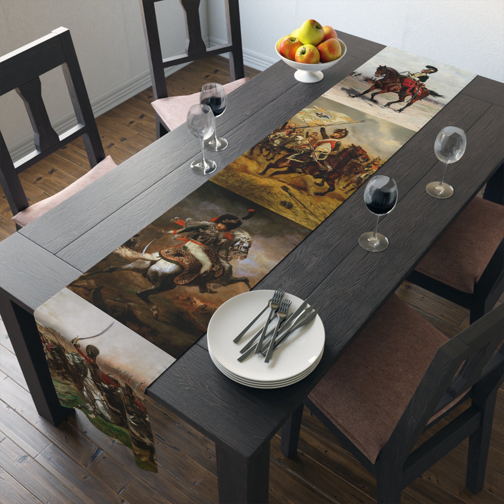 Exclusive Napoleonic Cavalry Table Runner cotton, Poly Dining/history ...