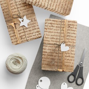 Beowulf Original Manuscript Wrapping Paper Vintage/old English/gift ...