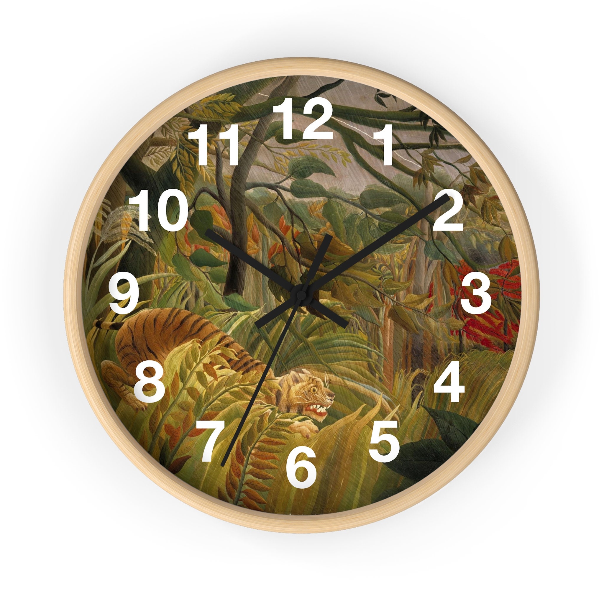 Tiger in a Tropical Storm Wall Clock Rousseau/gift/vintage/art/painting ...