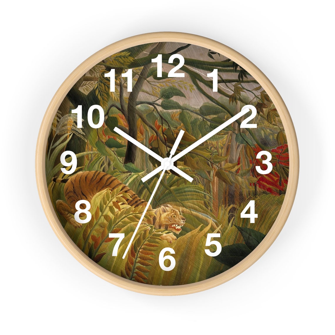 Tiger in a Tropical Storm Wall Clock Rousseau/gift/vintage/art/painting ...