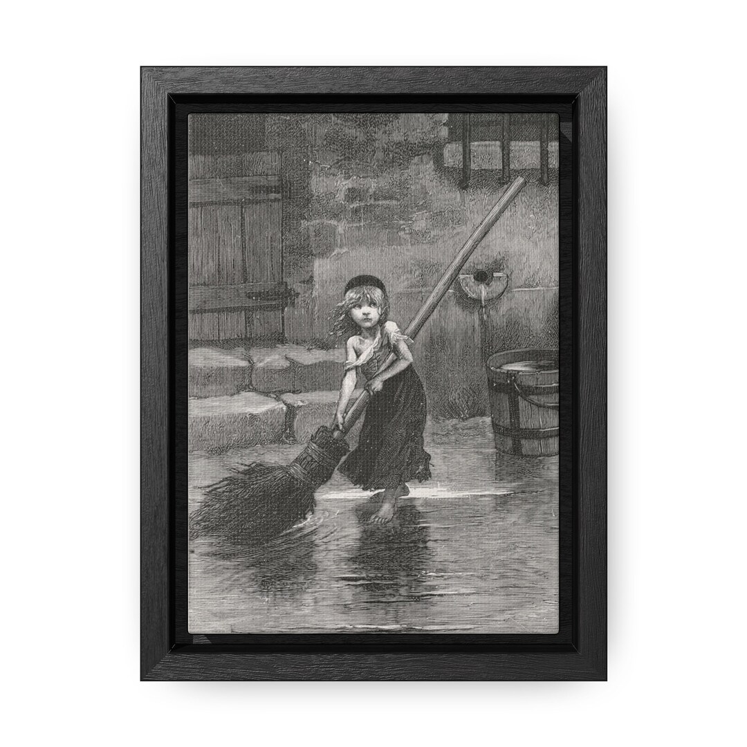 Cosette Sweeping in Les Misérables Gallery Canvas Wraps Literary ...