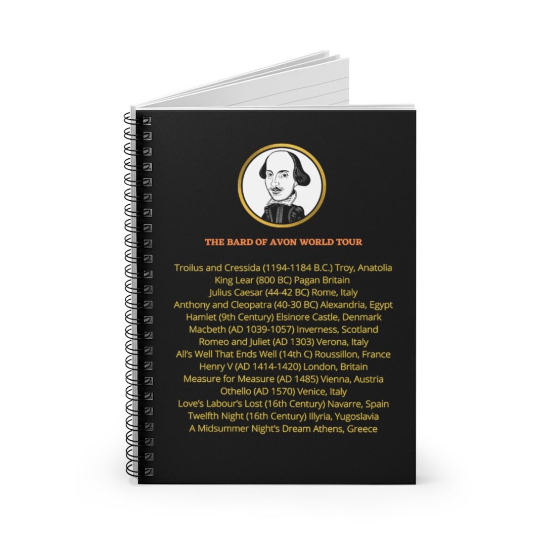 Bard of Avon World Tour Spiral Notebook (with Caricature) - Ruled Line ...