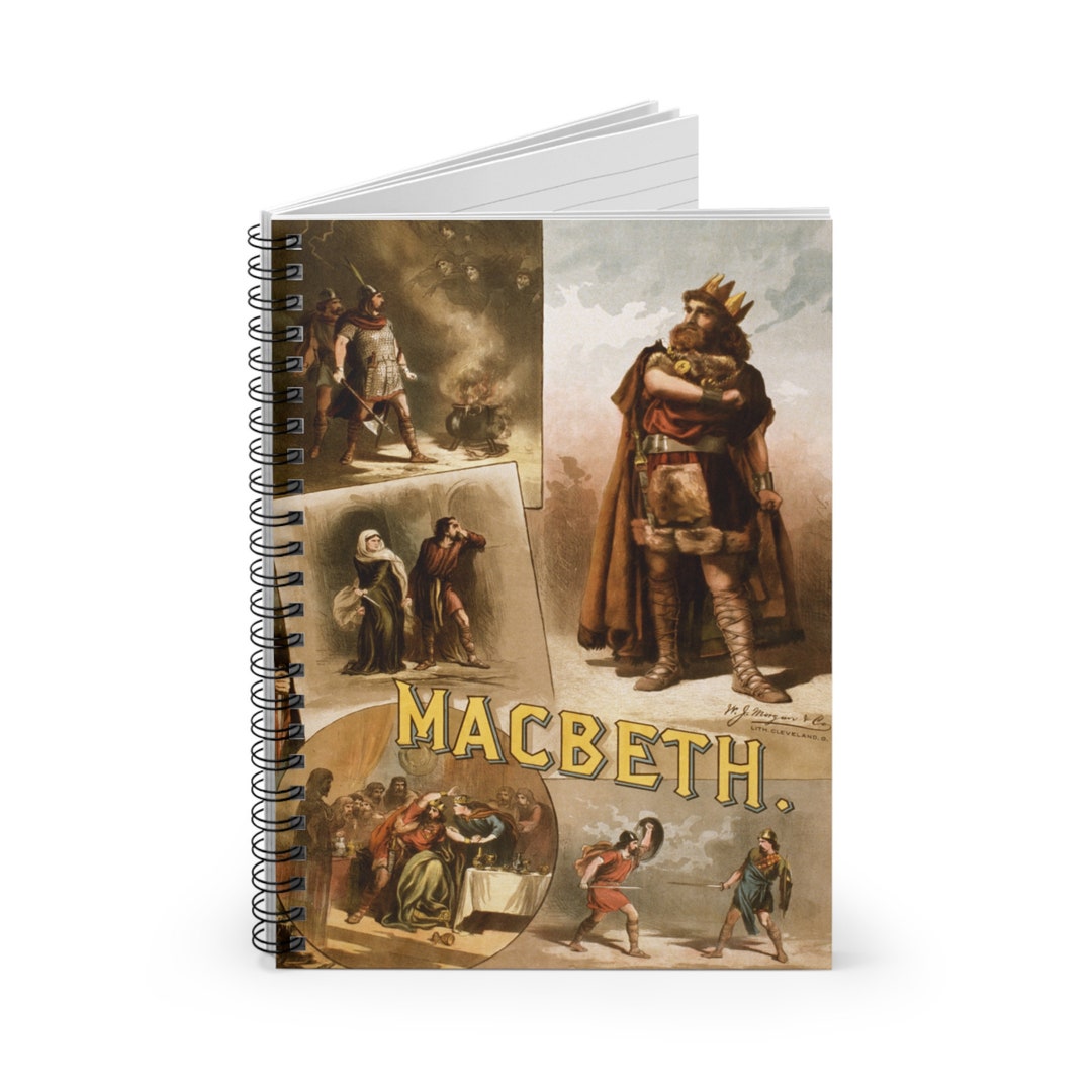 Thomas Keene in Macbeth (1884) Spiral Notebook - Ruled Line Shakespeare ...