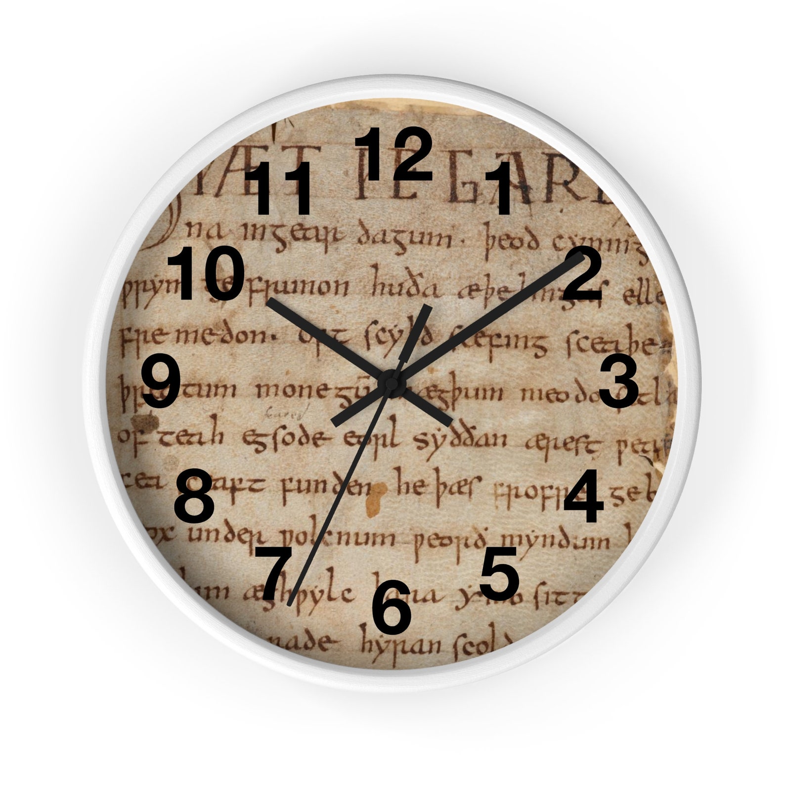 Beowulf Nowell Codex Wall Clock Norse/old English/literary/writer ...