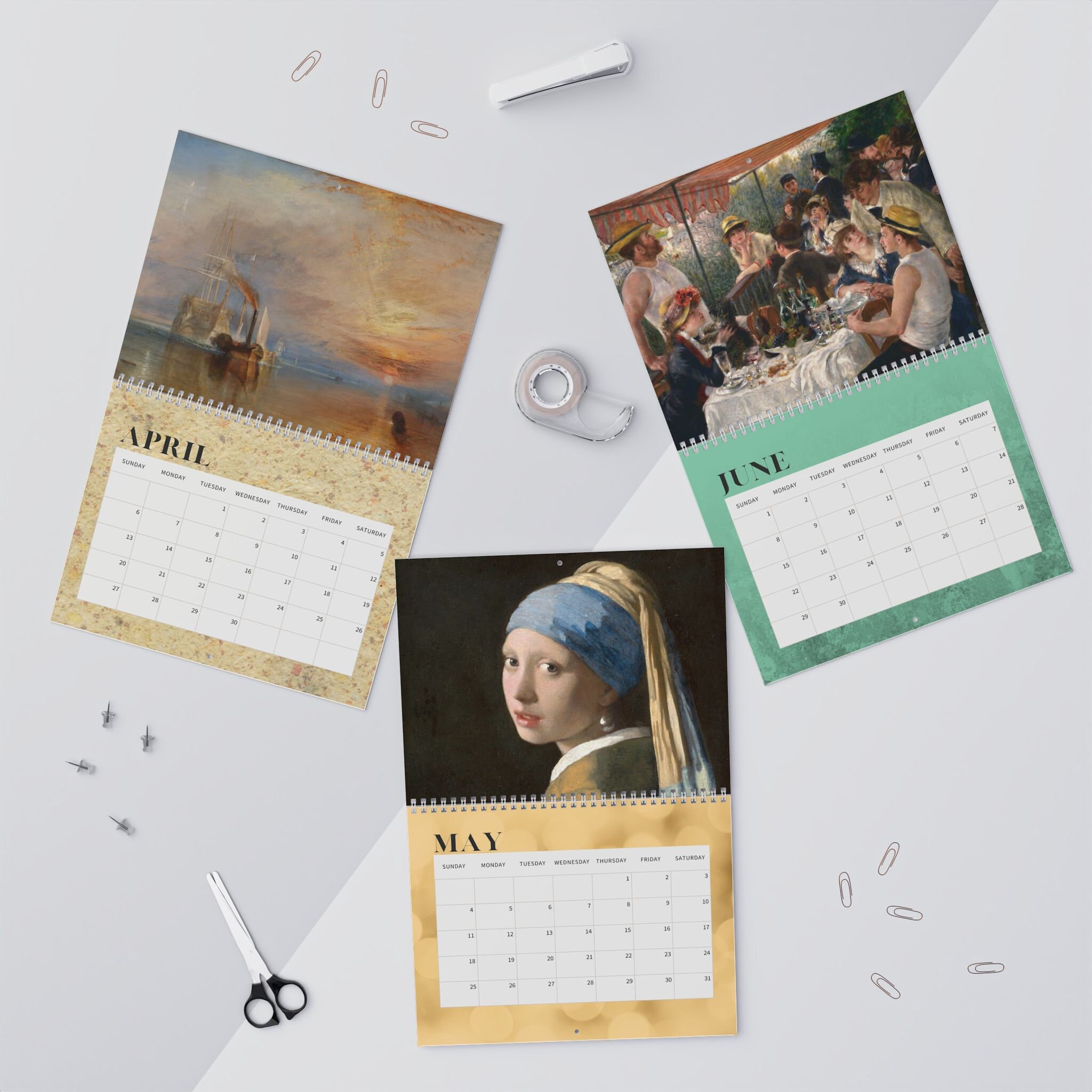 Art Masterpieces 2025 Wall Calendars 2 Sizes Classic/painting/writer ...