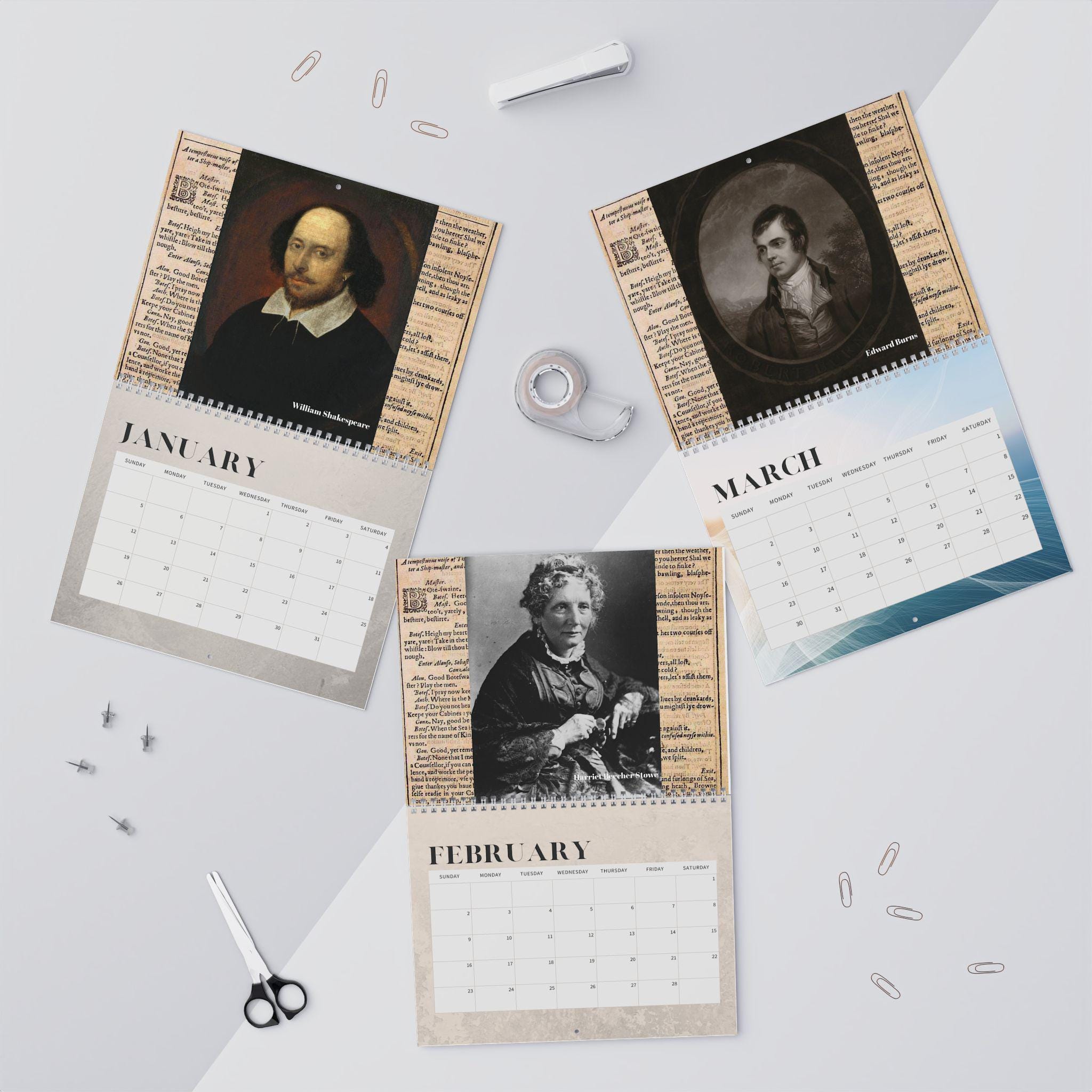 Great Writers (#4) 2025 Wall Calendar Literary/novel/classic/poetry ...