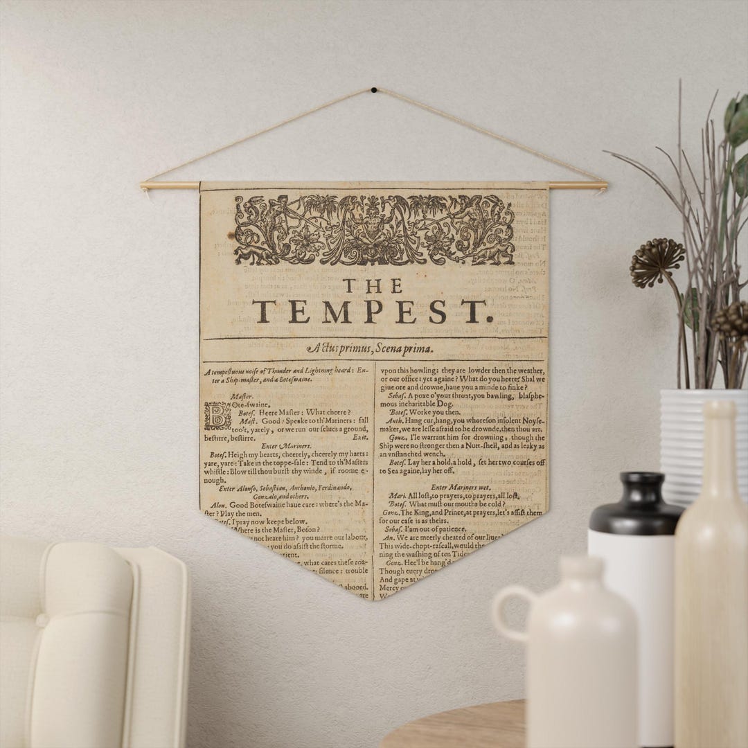 The Tempest First Folio Title Page Pennant Literary/shakespeare/writer ...