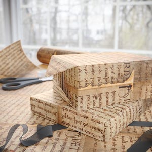 Beowulf Original Manuscript Wrapping Paper Vintage/old English/gift ...