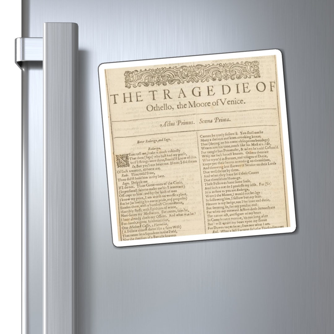 Othello First Folio Title Page Magnets Shakespeare/english/literary ...