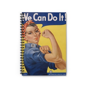 Rosie the Riveter Spiral Notebook Ruled Line Ww2/homefront/writer ...