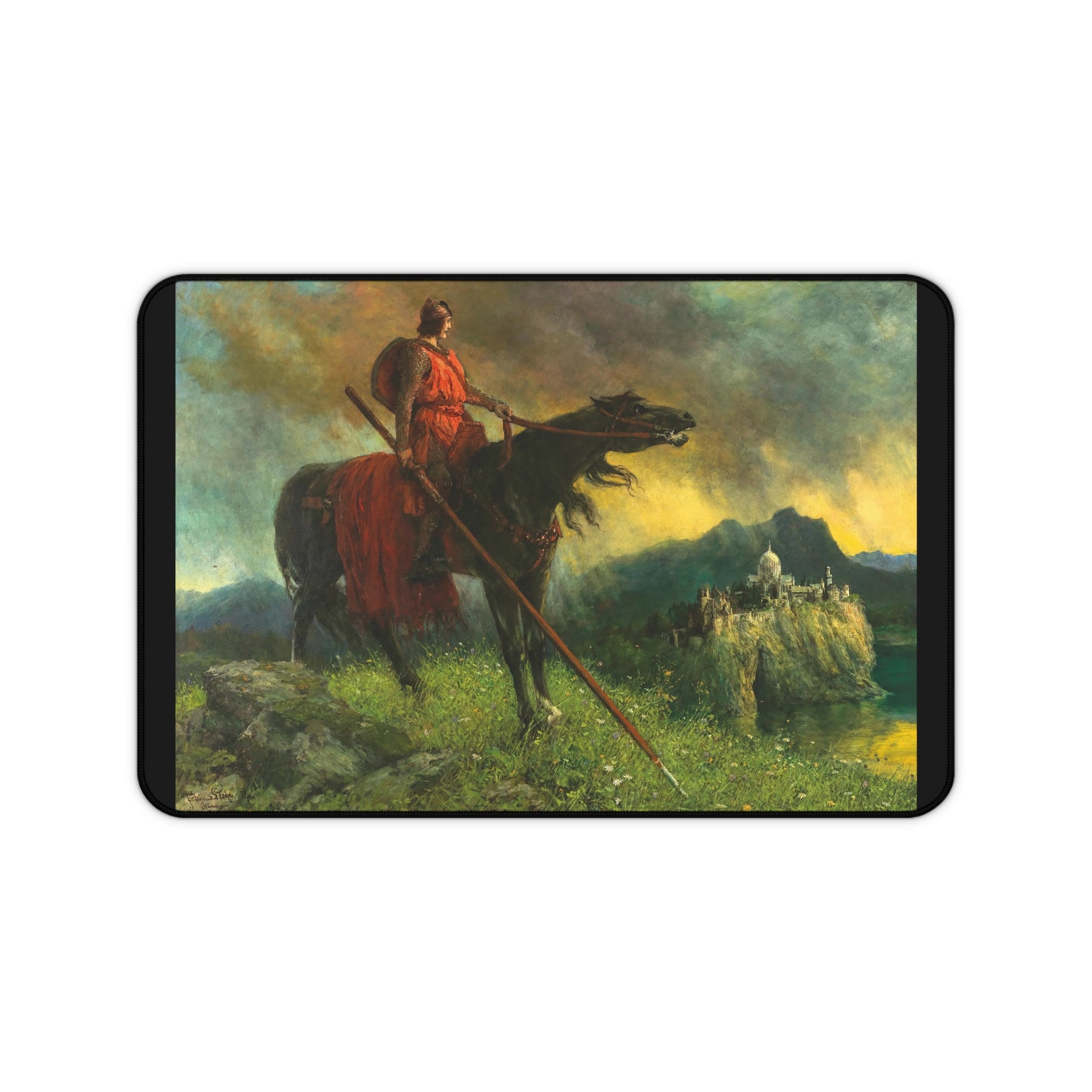 Parsifal on His Way to the Grail Castle Desk Mat Medieval/literary/myth ...