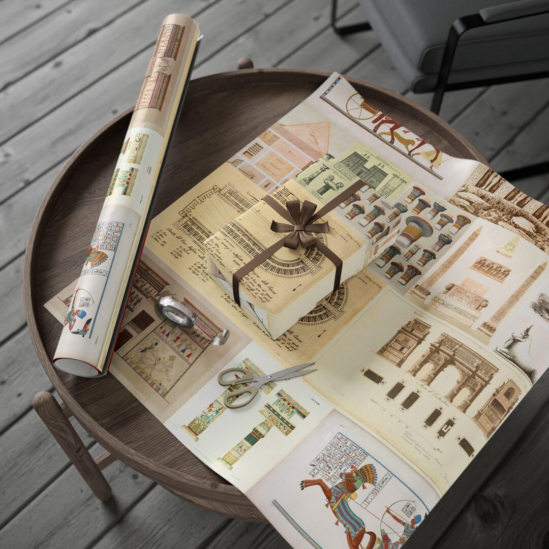 Antiquity (ancient Egypt and Rome) Architecture Wrapping Paper Vintage ...
