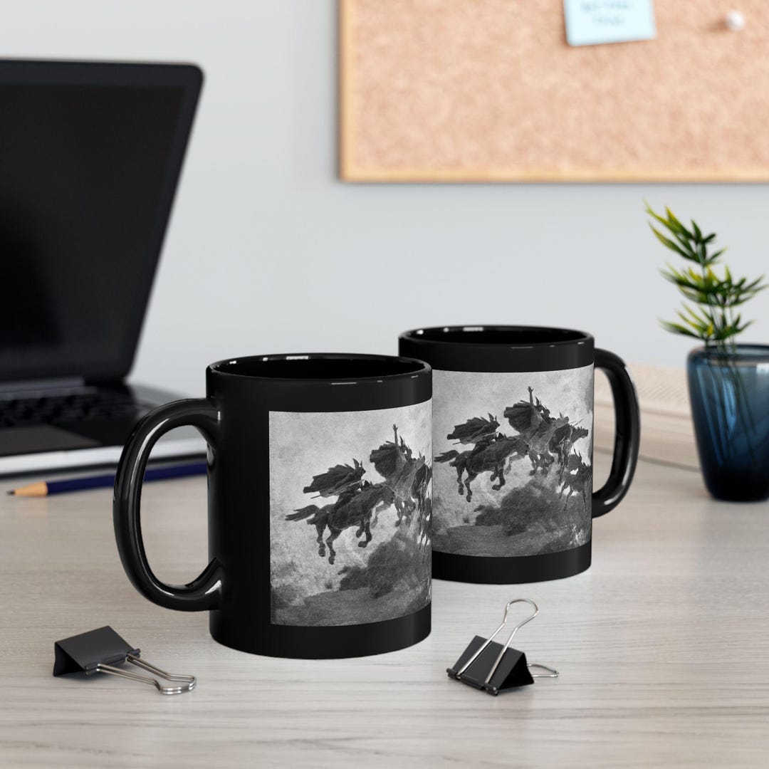 Ride of the Valkyries Black Ceramic Coffee Mug 11oz, 15oz Viking/myth ...