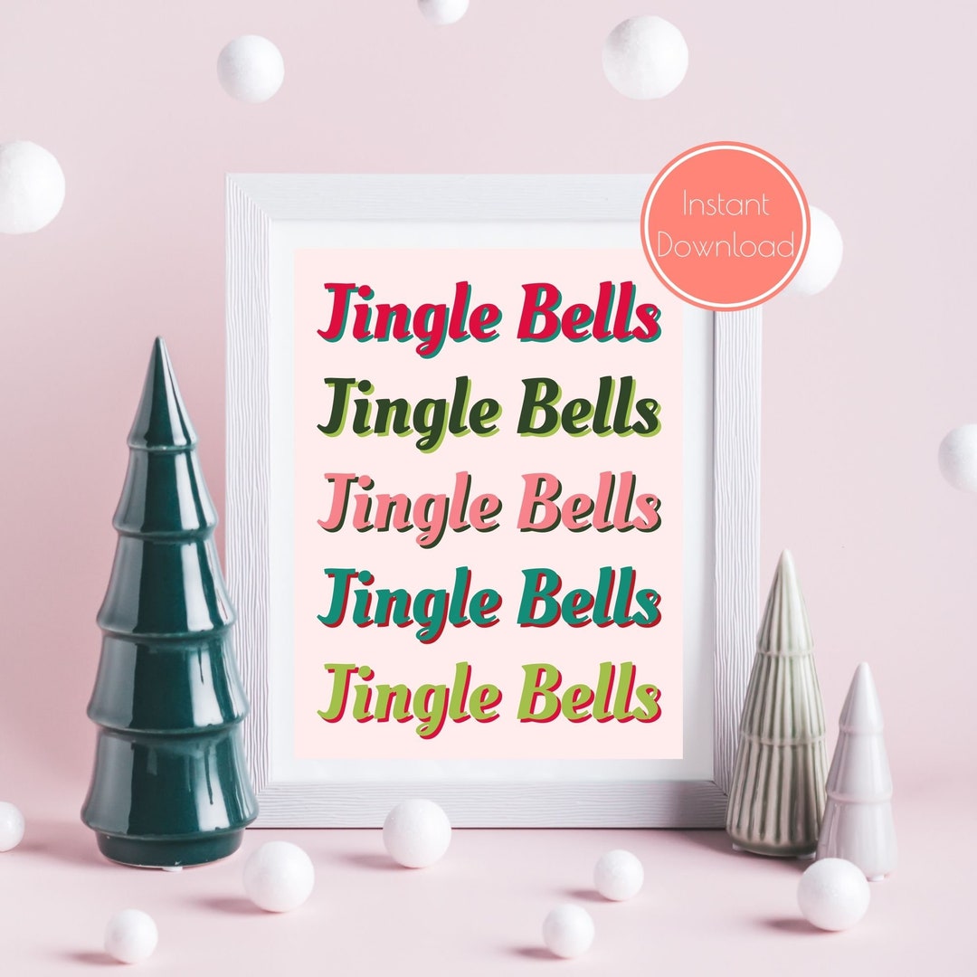 Pastel Pink Jingle Bells Christmas Carol Art Perfect Addition - Etsy