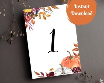 Fall Table Numbers - Etsy