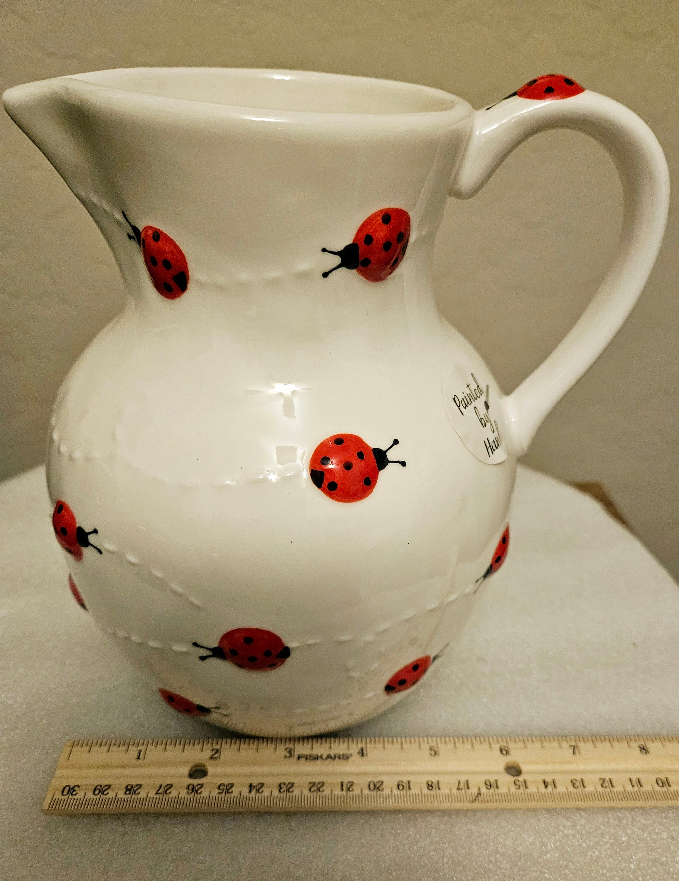Ladybug Lang by Design Hand Painted Pitcher - Etsy
