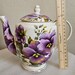 Grace Teaware Fine Porcelain Purple Pansey Teapot With Gold Trim - Etsy