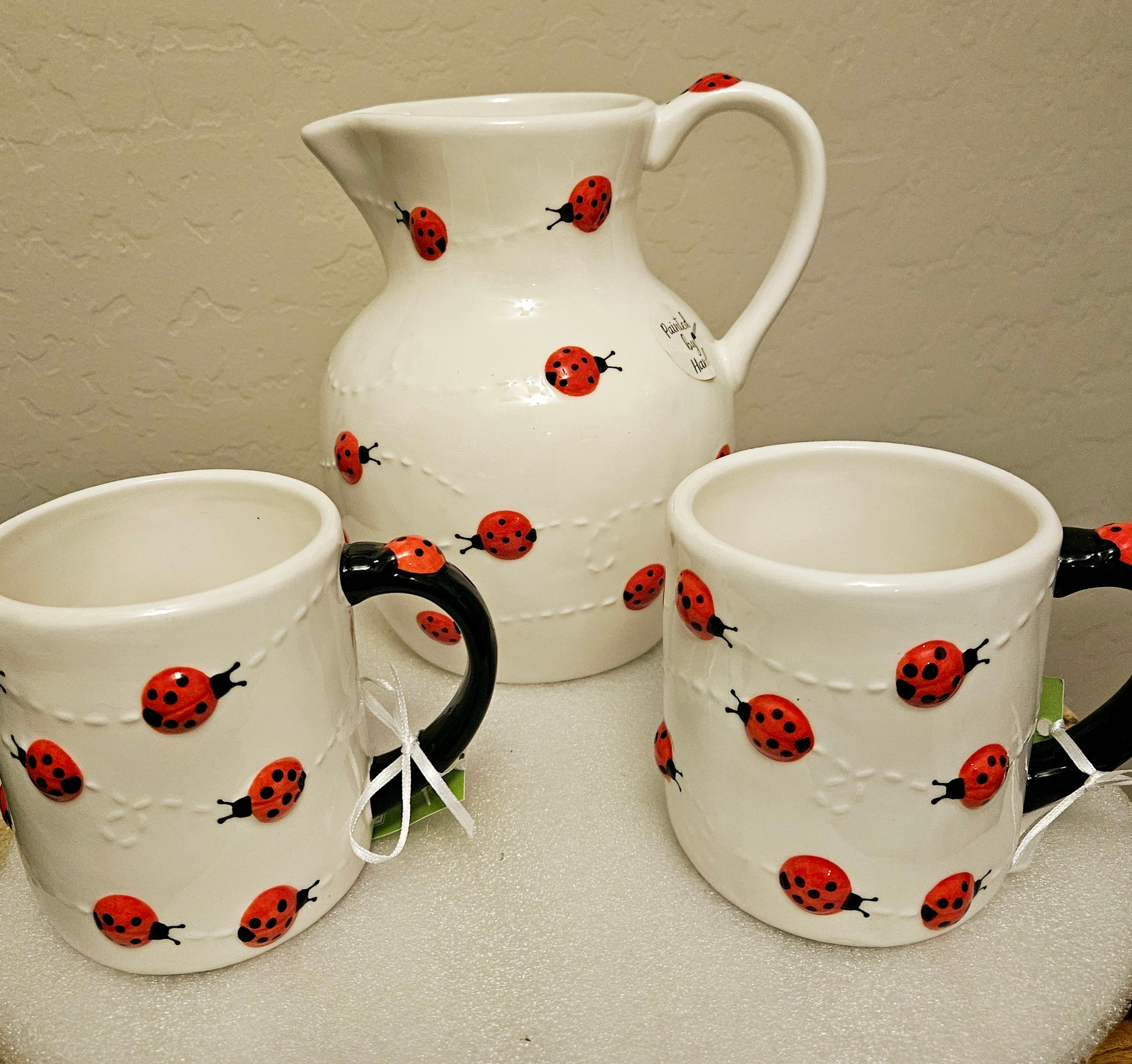 Ladybug Lang by Design Hand Painted Pitcher - Etsy
