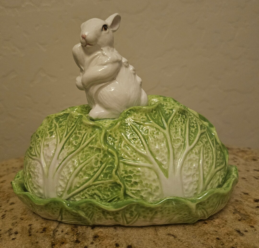Corner Ruby Easter Butter Dish Bunny Rabbit Spring Collection - Etsy