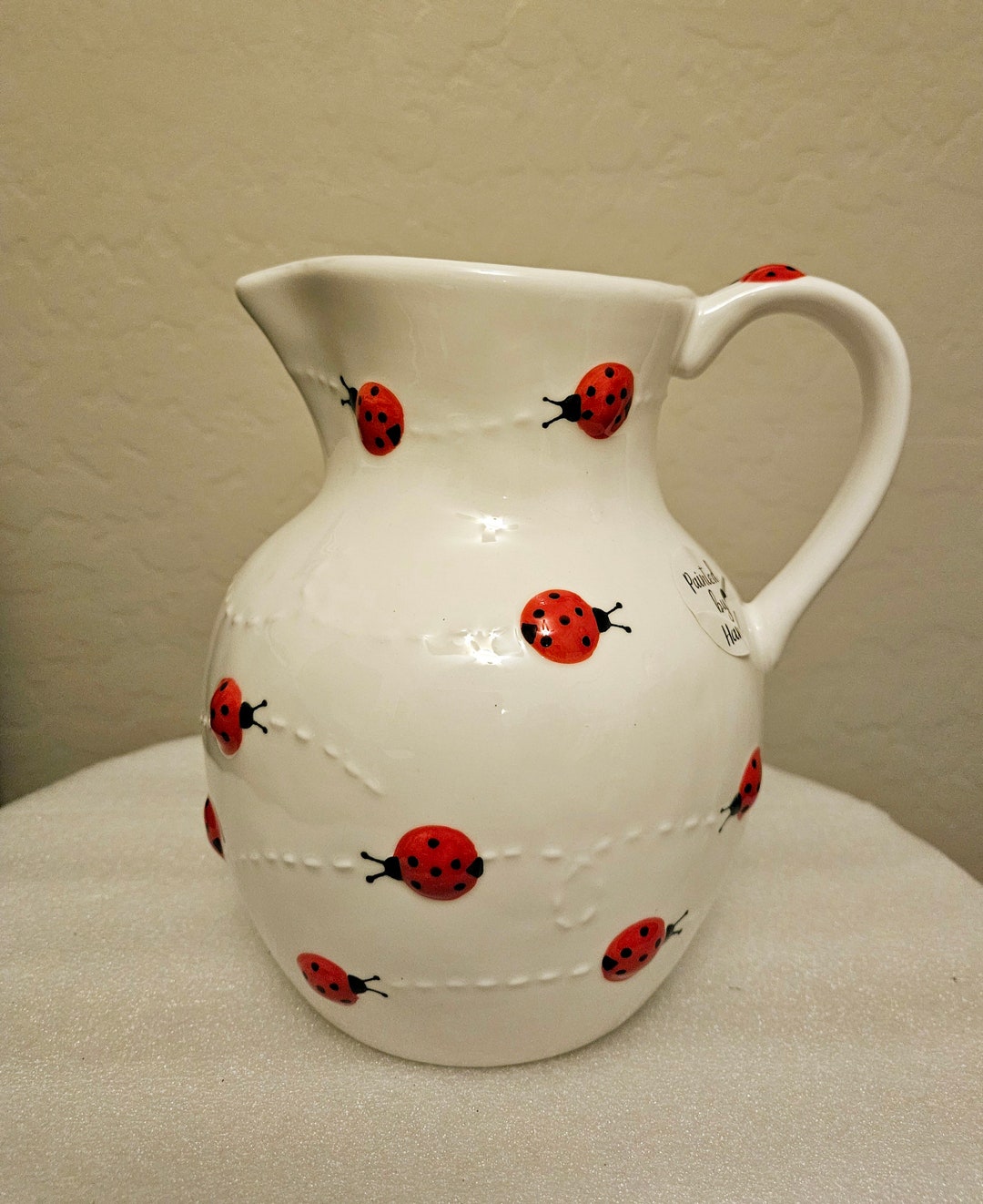 Ladybug Lang by Design Hand Painted Pitcher - Etsy